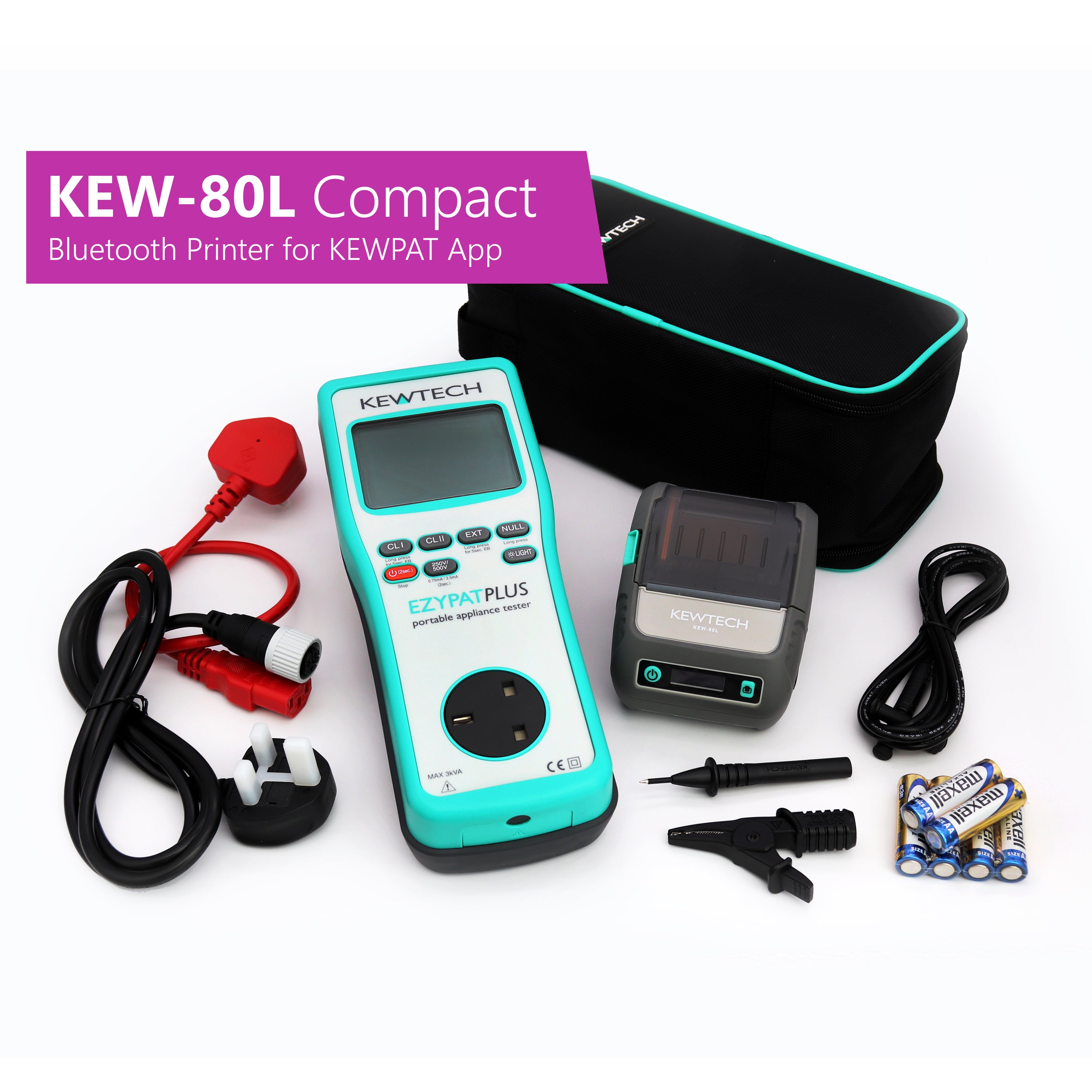 KEWTECH EZYPAT Plus and KEW-80L Compact Bluetooth Label Printer for KE ...